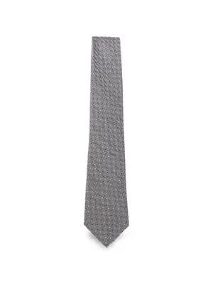 Emporio Armani Polka-dot Diagonal Stripe Neck Tie - Grey
