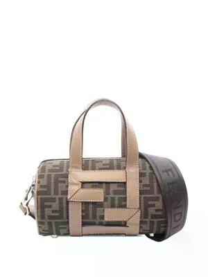 Fendi Mini Zucca Canvas O'lock Bowling Satchel - Brown