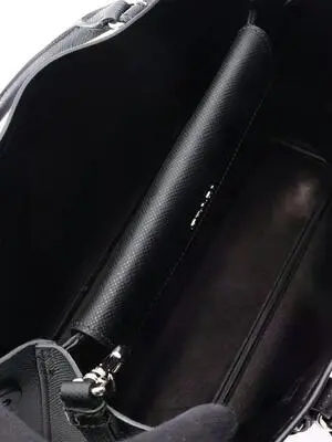 Prada Saffiano Cuir Double Handle Satchel - Black