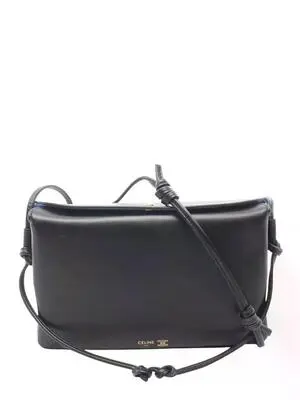 Celine Trio Flap Shoulder Bag - Black