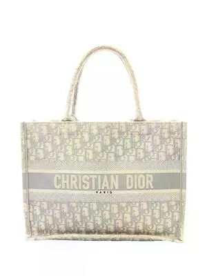 Dior Medium Oblique Embroidered Canvas Book Tote Bag