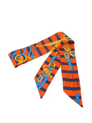 Hermès 2000-2026 Brides De Gala Bayaderes Twilly Silk Scarf Scarves - Orange