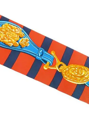 Hermès 2000-2026 Brides De Gala Bayaderes Twilly Silk Scarf Scarves - Orange