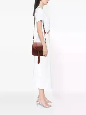 Chloé Medium Leather Braided Hudson Crossbody Bag - Red
