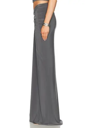 GRACE LING Draped Maxi Skirt With Knot Detailing