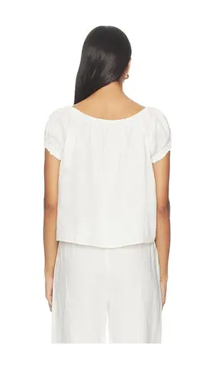 Tularosa Wilma Linen Puff Sleeve Top