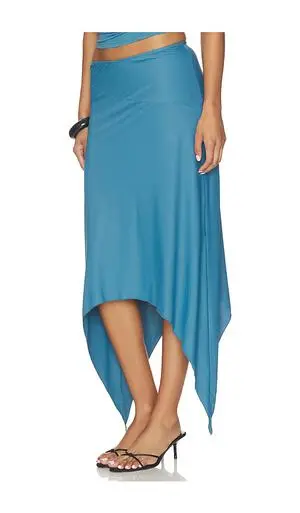 Lioness Trophy Midi Skirt - Blue