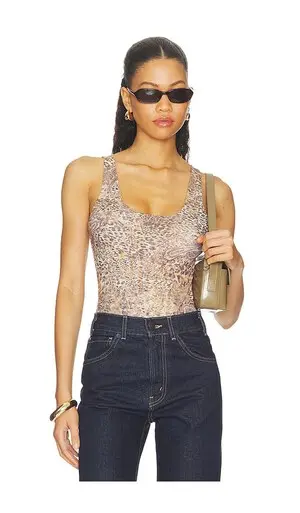 L'Agence Kalea Scoop Neck Tank Bodysuit - Multi
