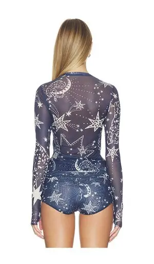 AFRM Long Sleeve Mesh Top - Navy