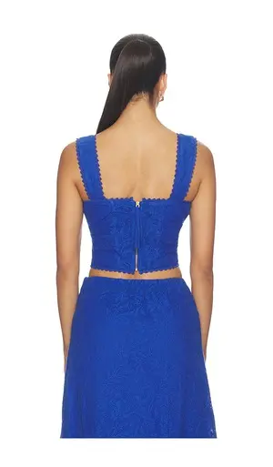 CLEOBELLA Azul Lace Cropped Top