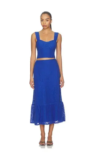 CLEOBELLA Azul Lace Cropped Top