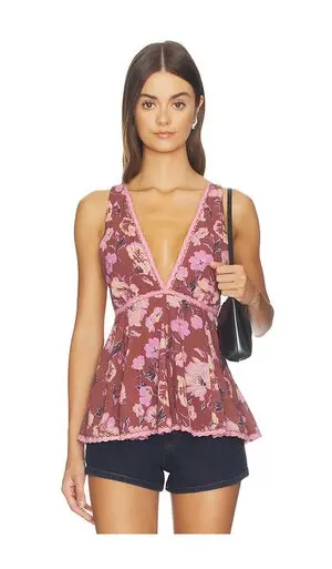 Free People Rome Printed Tank Top - Brown