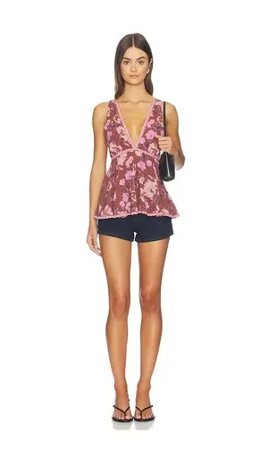 Free People Rome Printed Tank Top - Brown