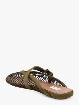 Alaïa Fishnet Mesh And Leather Sandals - Multicolor