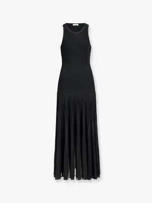Alaïa Long Pleated Viscose Blend Dress - Multicolor