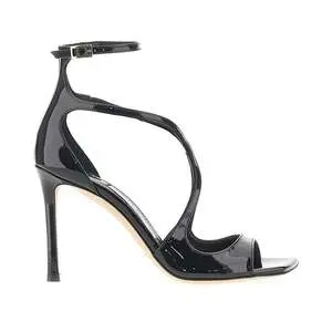 JIMMY CHOO Azia Patent Leather Sandals - Black