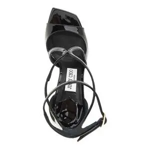 JIMMY CHOO Azia Patent Leather Sandals - Black