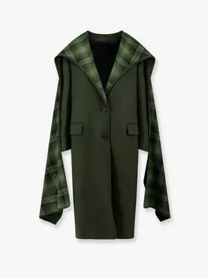 Attico Wool Blend Coat - Multicolor