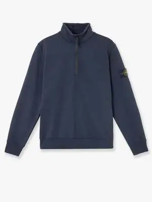 Stone Island Cotton Sweatshirt With Side Logo Patch - Multicolor
