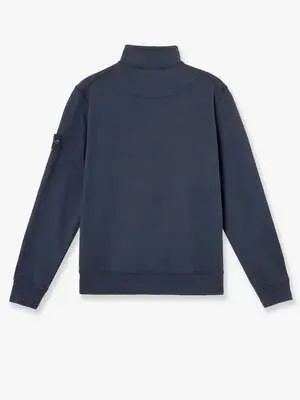Stone Island Cotton Sweatshirt With Side Logo Patch - Multicolor