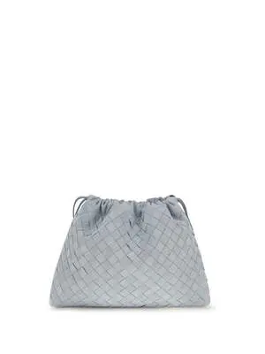 Bottega Veneta Pouch Dustbag In Suede With Intrecciato Pattern - Blue