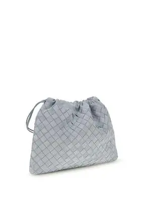Bottega Veneta Pouch Dustbag In Suede With Intrecciato Pattern - Blue