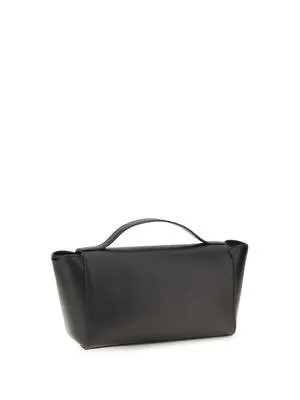 Savette Symmetry Trapeze Clutch In Smooth Leather - Black