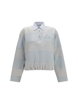 Acne Studios Striped Polo Sweatshirt - Blue