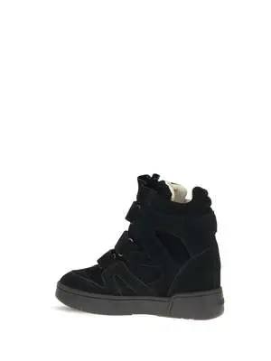 Isabel Marant Étoile Wedge Leather Sneakers - Black