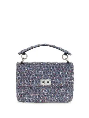 Valentino Garavani Rockstud Spike Tweed Handbag - Blue
