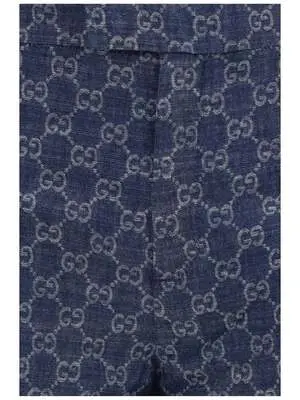 Gucci Gg Cotton Jacquard Denim Pants