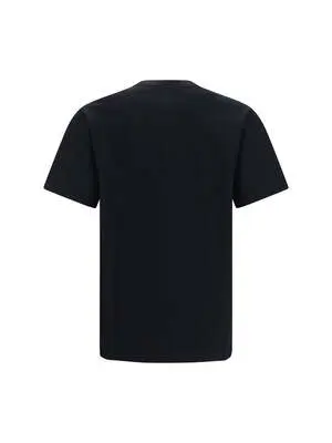 Burberry Embroidered Logo Cotton T-shirt - Black