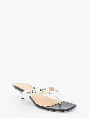 Dior J'adior Cotton Flip-flops With Embroidered Logo - Multicolor