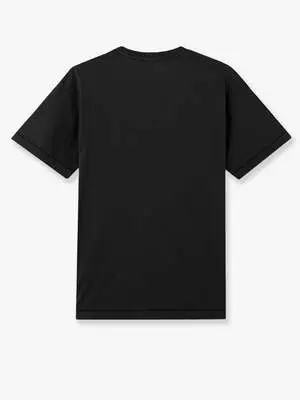 Stone Island Cotton T-shirt With Front Logo Patch - Black