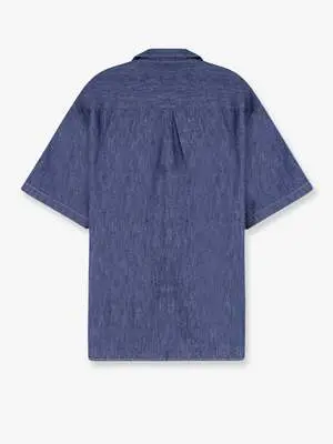 Loewe Blue Denim Shirt With Embroidered Anagram Logo
