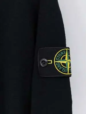 Stone Island Virgin Wool Blend Sweater - Black
