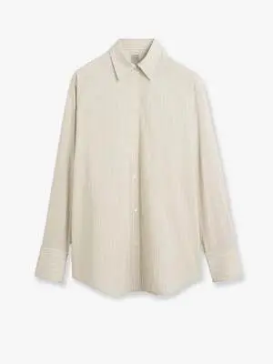 TOTEME Striped Viscose And Silk Blend Shirt - Multicolor