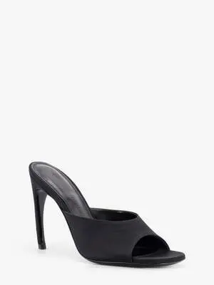 Attico Betta Satin Mules - Black