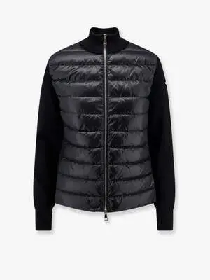 Moncler Cardigan/down Jacket With Tricot Inserts - Multicolor
