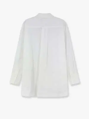 Attico White Cotton Shirt With Embroidered Logo - Multicolor