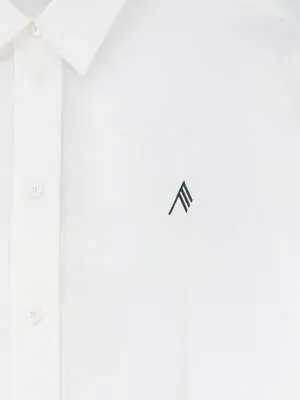 Attico White Cotton Shirt With Embroidered Logo - Multicolor