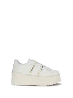 Valentino Garavani Rockstud Untitled Flatform Sneakers - White