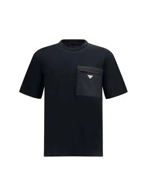 Prada Pocket T-shirt With Logo - Black