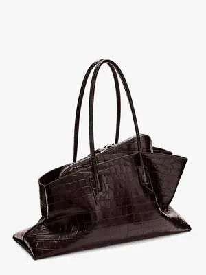 Attico La Passeggiata Medium Croc-effect Leather Shoulder Bag - Multicolor