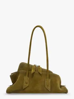 Attico La Passeggiata Small Suede Shoulder Bag - Yellow
