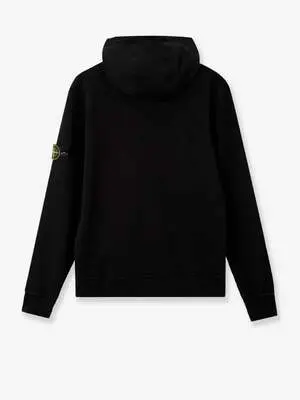 Stone Island Cotton Logo Patch Hoodie - Black
