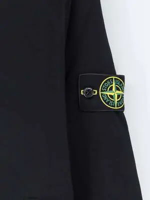 Stone Island Cotton Logo Patch Hoodie - Black