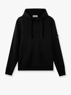 Stone Island Cotton Logo Patch Hoodie - Black