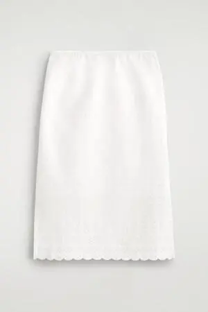 Cos Eyelet Cotton-linen Midi Skirt