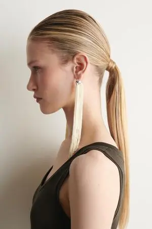 Cos Tasseled Dangle Earrings With Silver-plated Sphere